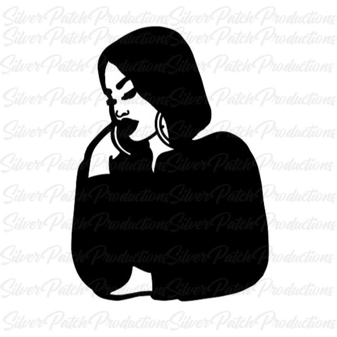 Thinking Black Woman Permanent Vinyl Decal Car Window Laptop Glass ...