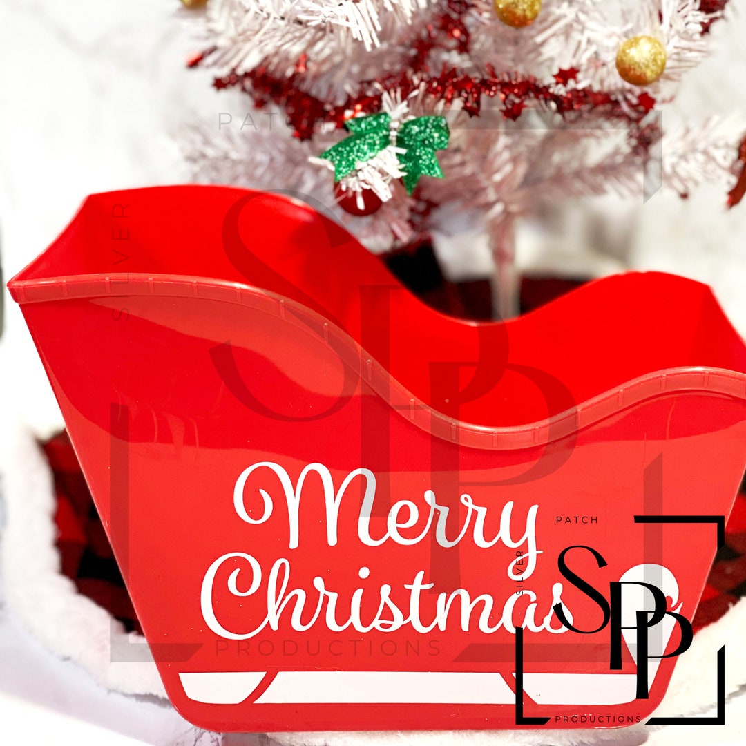 Personalized Red Sleigh Christmas Bucket - Etsy