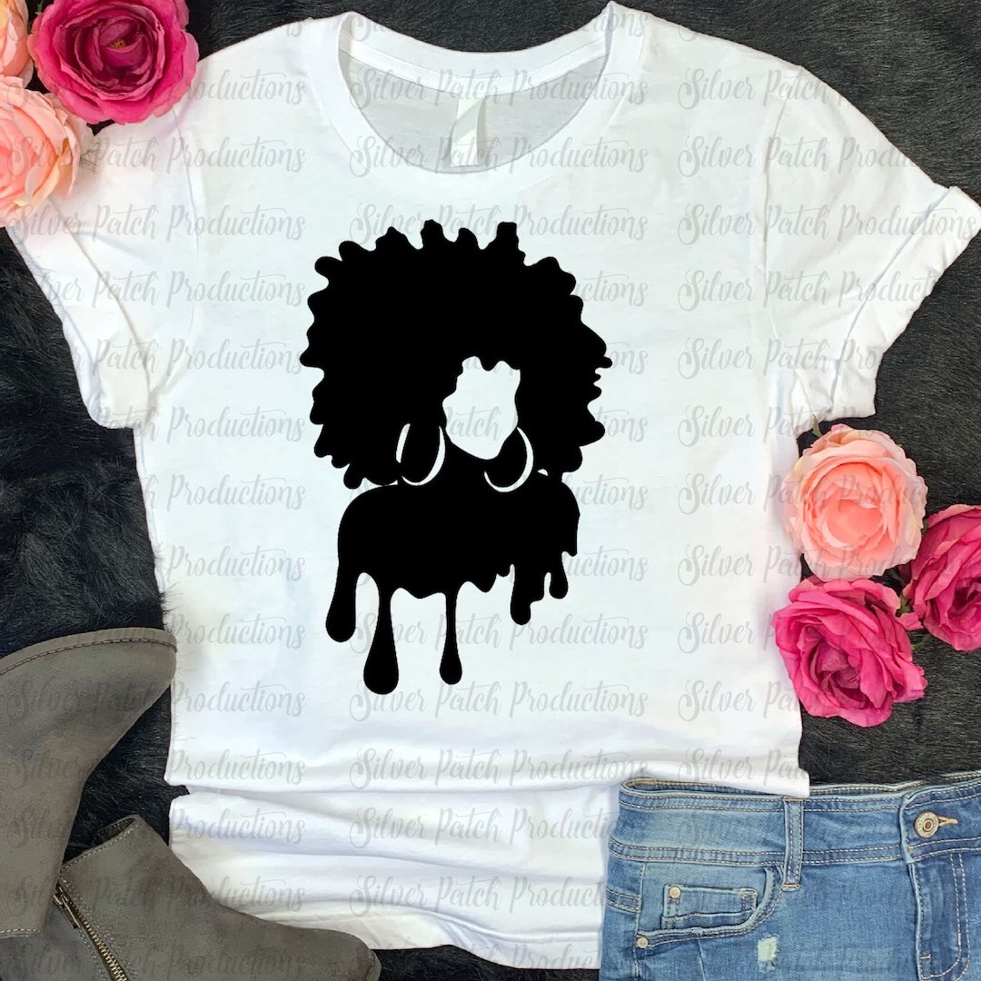 African American Fro Dripping Woman HTV Iron on Transfer - Etsy