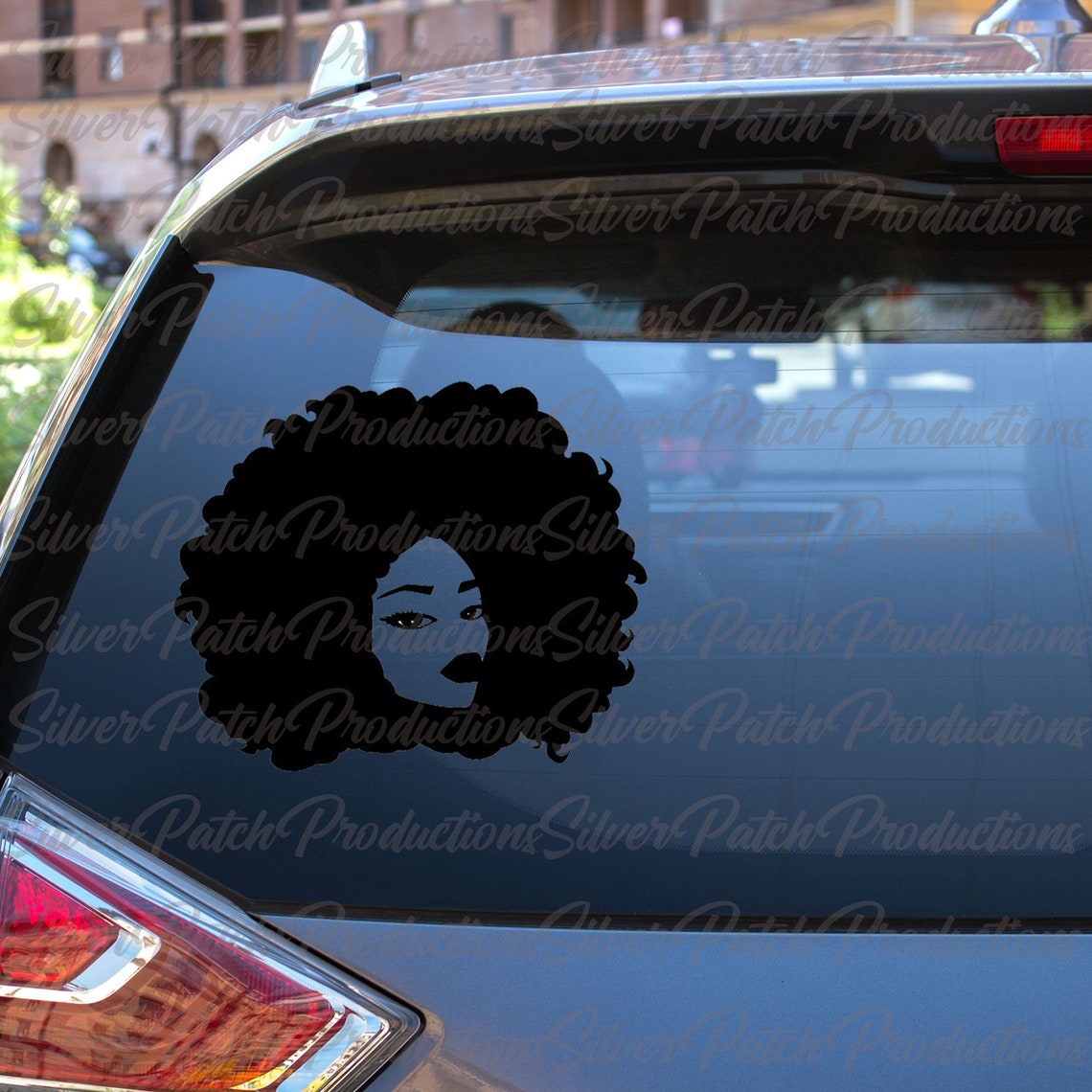 Side Eye Afro Woman Permanent Vinyl Decal Car Window Laptop | Etsy