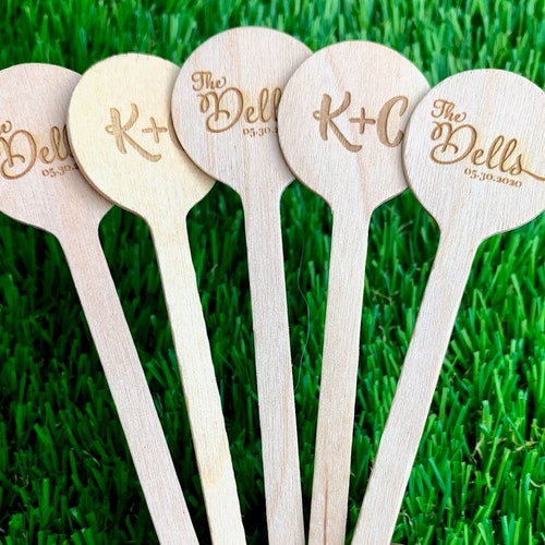 50 Custom Wood Engraved Stir Sticks Cocktail Sticks Wedding - Etsy