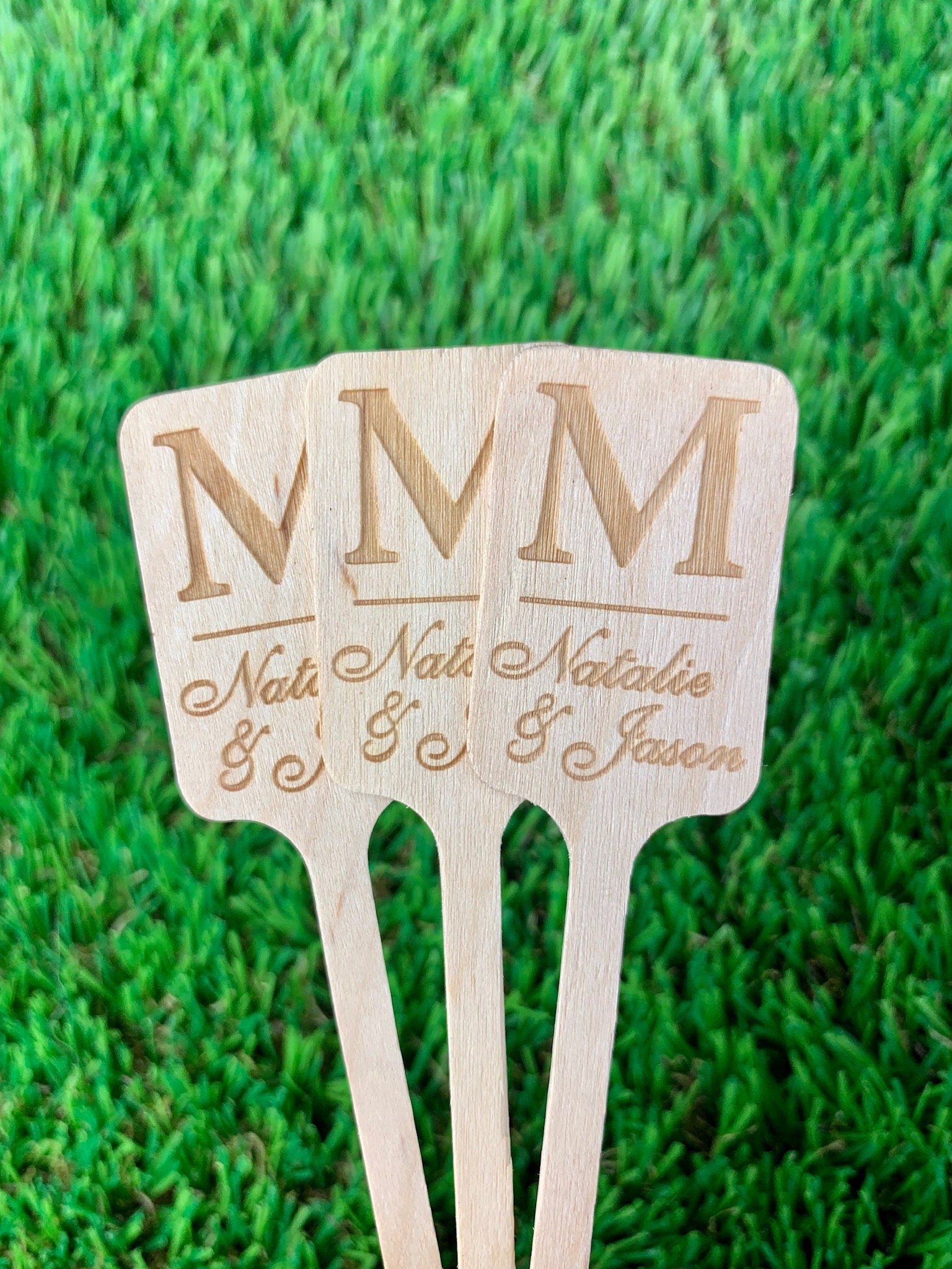 Monogrammed Wood Engraved Stir Sticks, Cocktail Sticks, Wedding Drink ...