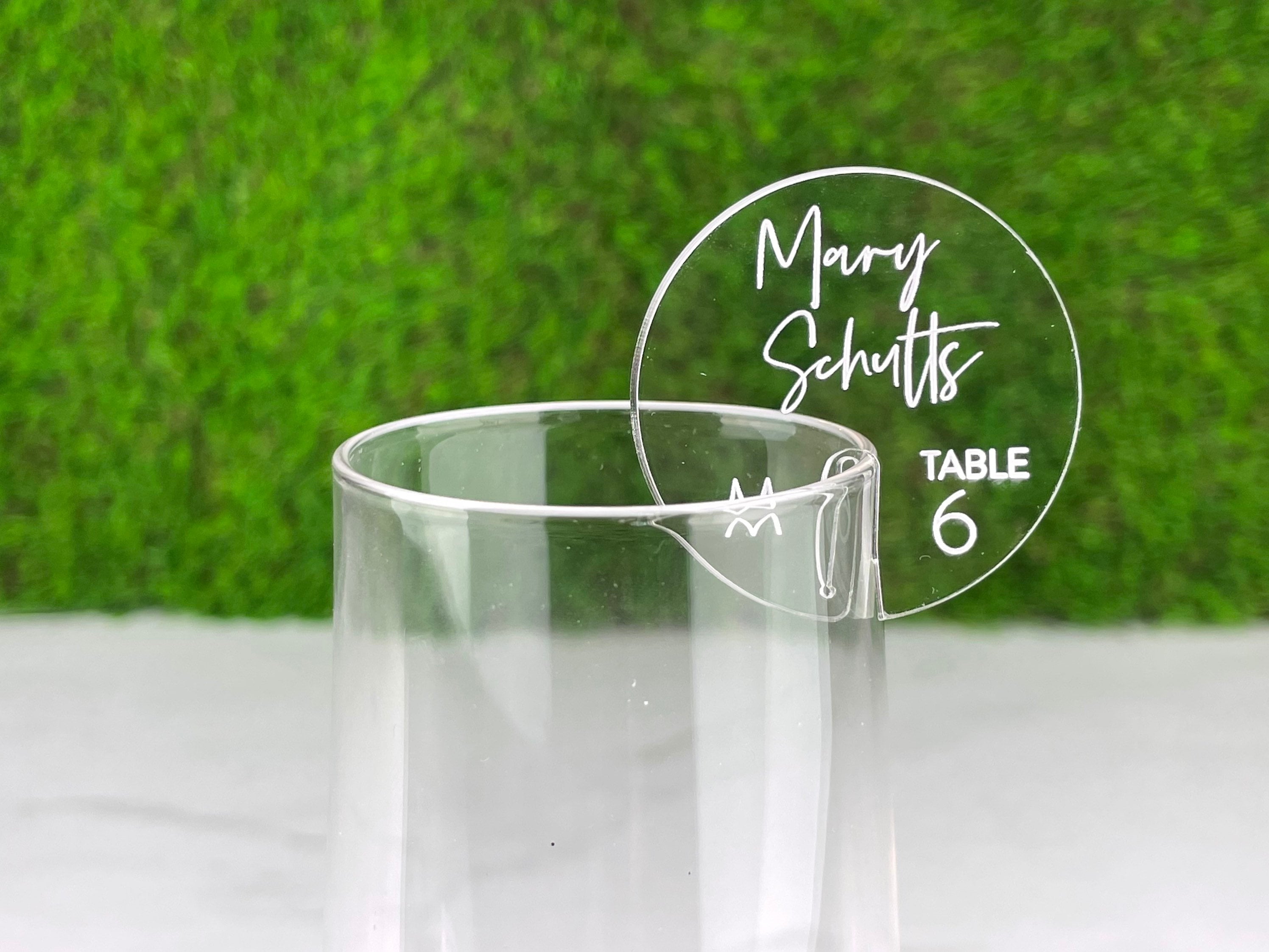 Meal Option Escort Card Rounds Acrylic Drink Name Tag Rounds - Etsy