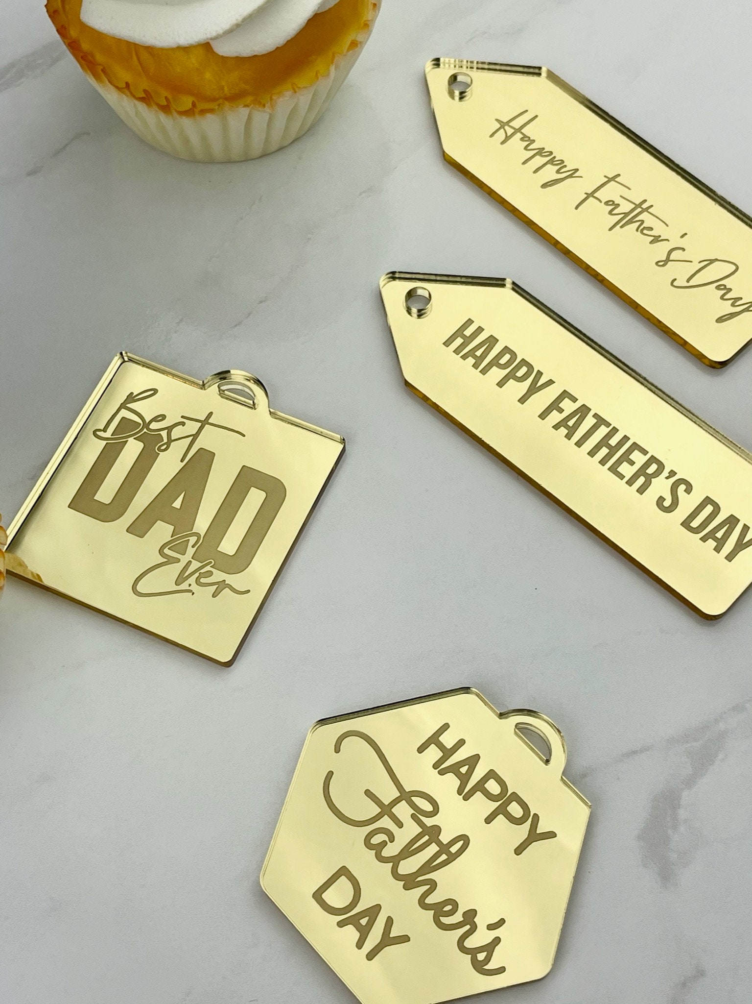 Father's Day Acrylic Gift Tags Custom Gift Box Tag Laser | Etsy
