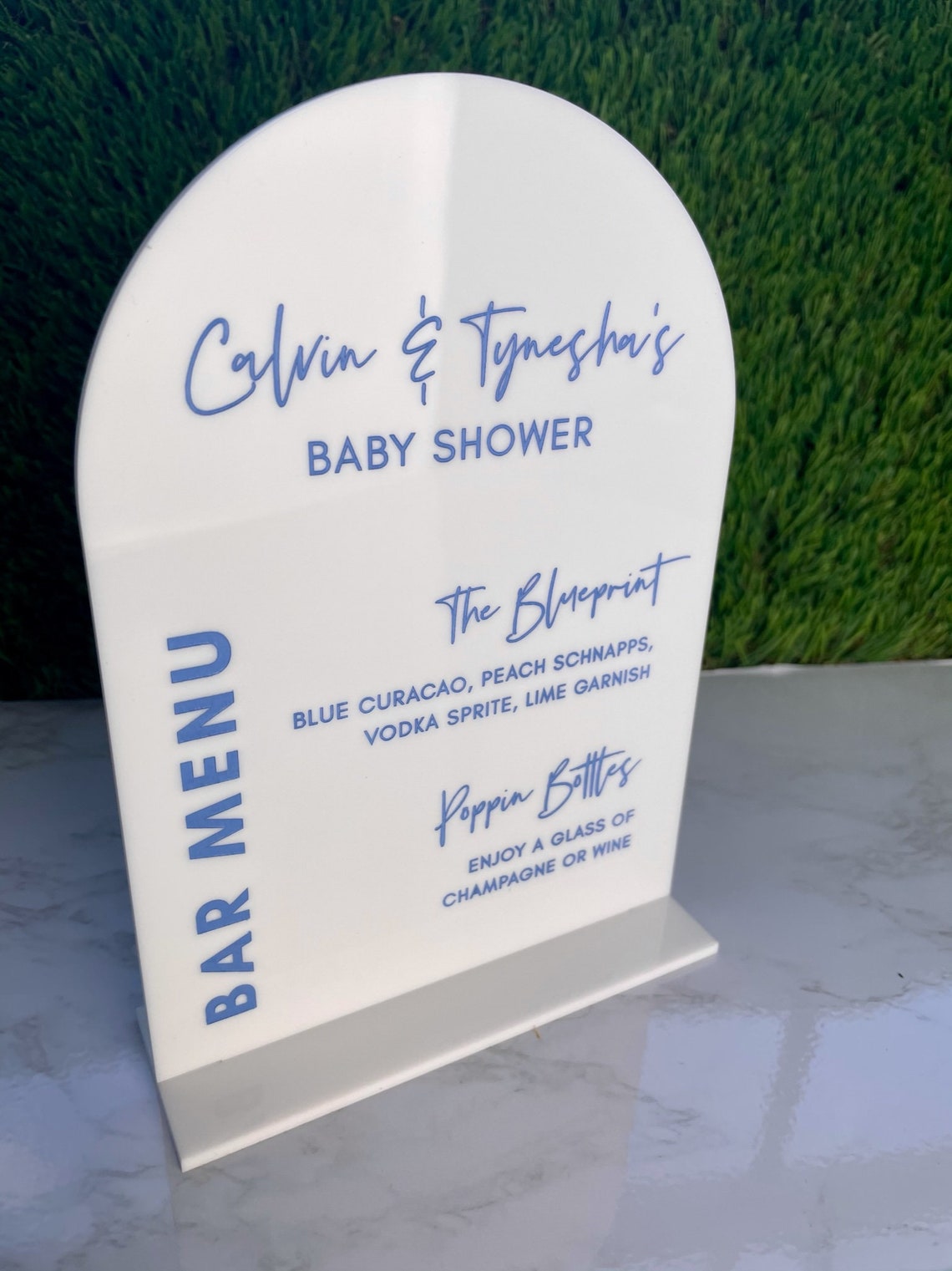 Custom Bar Menu Sign Standing Wedding Drink Sign Arched - Etsy