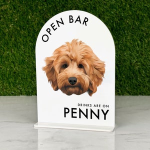 Minimalist Open Bar Sign, Drinks Are on Me, Drinks Are on Us, Dog of ...