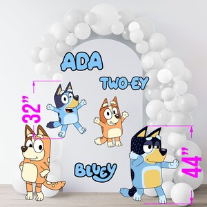 Personalized Large Bluey Props, Twoey Birthday Party Cutouts ...