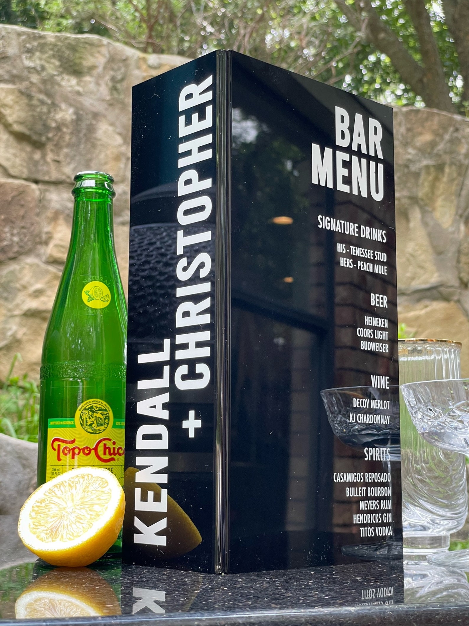 Bent Custom Bar Menu Sign Unique Bent Standing Wedding Drink - Etsy