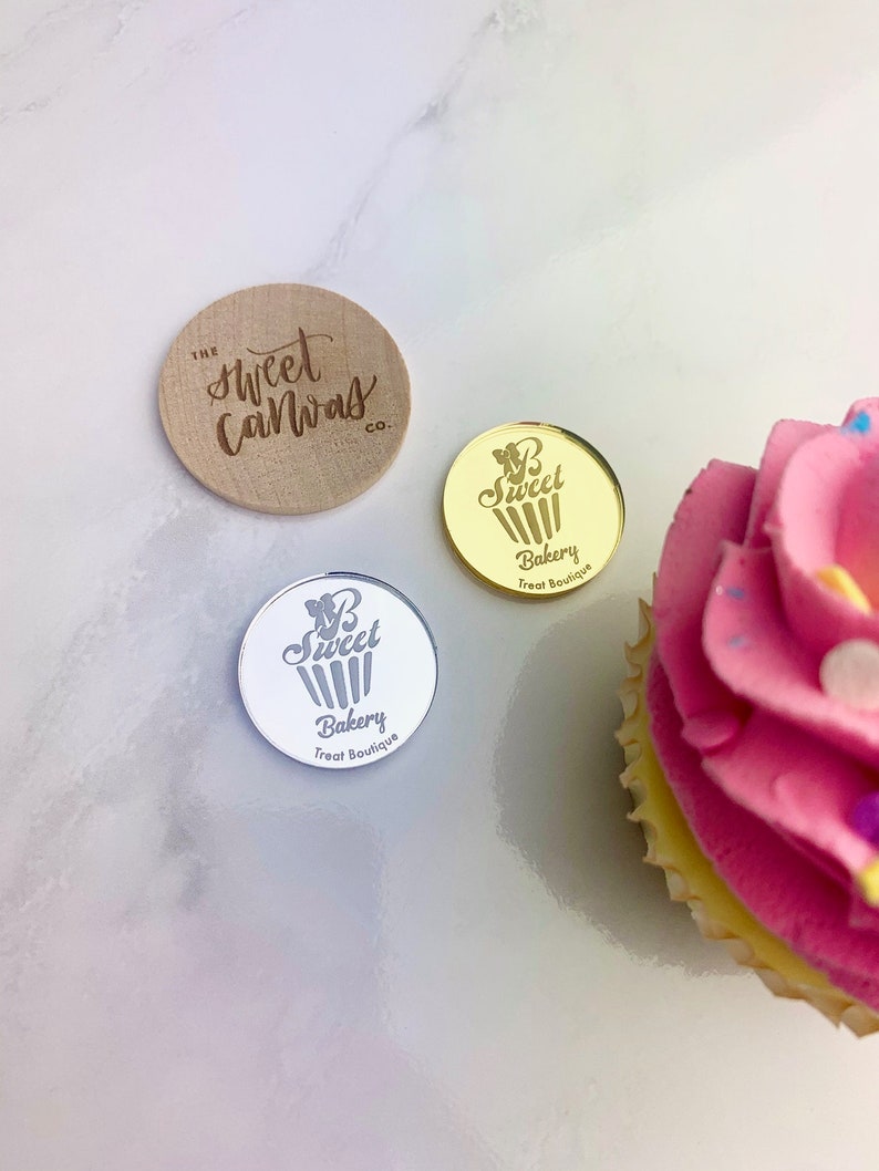 Baker's Custom Logo Cake Charm, Label, Brand,disc, Coin, Topper, Made ...