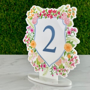 Wedding Crest Table Numbers, Printed Directly on Acrylic, Custom ...