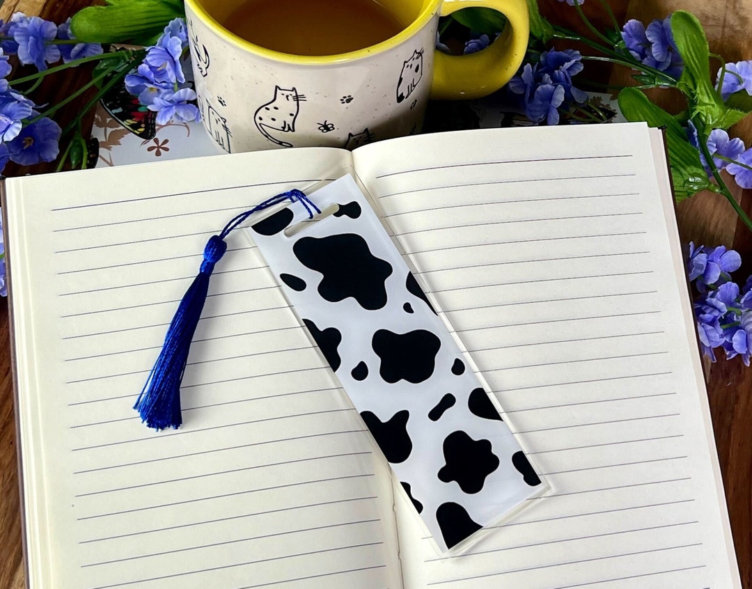 Custom Acrylic Bookmark, Cow Themed, Cute Cow Print Pattern, Acrylic ...