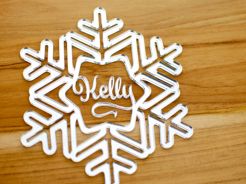 Name Place Card Snowflake | Custom Guest Name Christmas Holiday Place ...