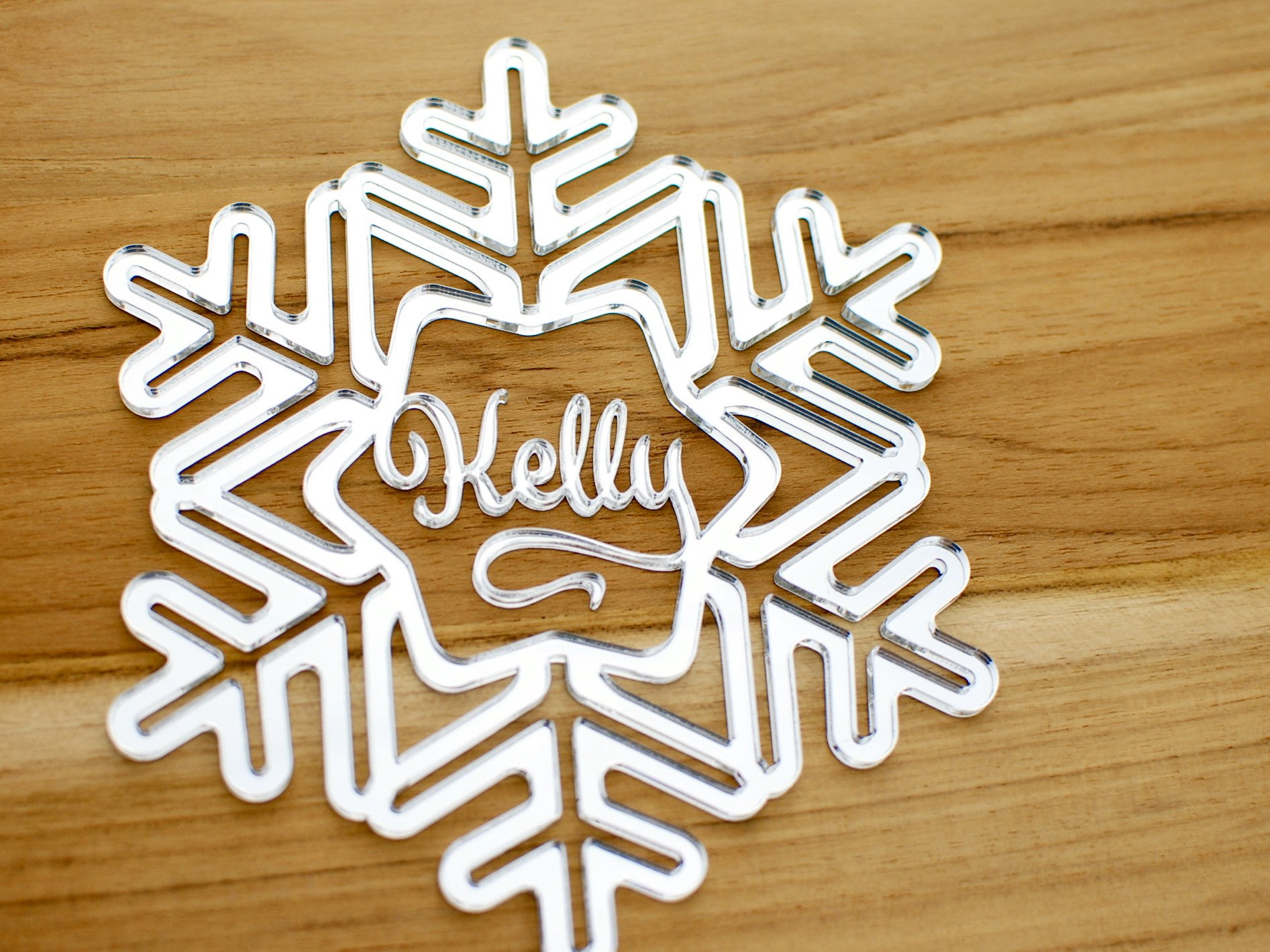 Name Place Card Snowflake | Custom Guest Name Christmas Holiday Place ...