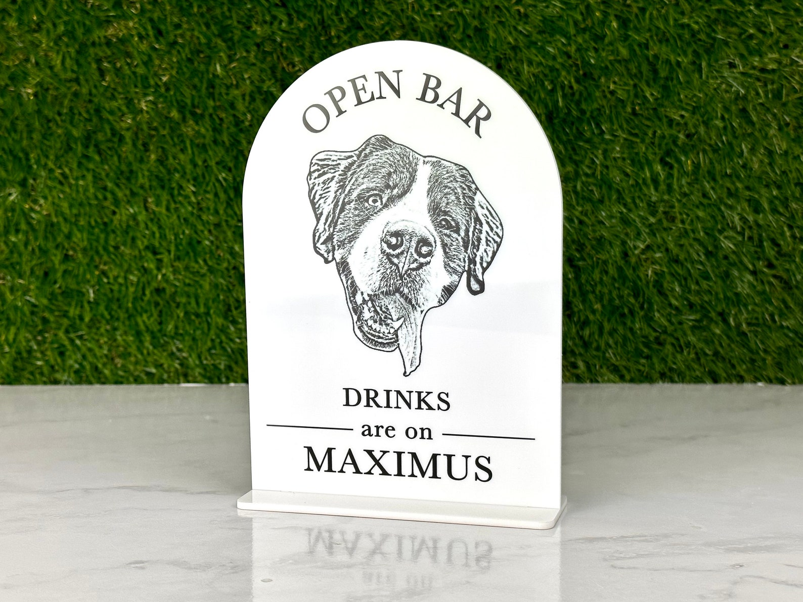 Minimalist Open Bar Sign, Drinks Are on Me, Drinks Are on Us, Dog of ...