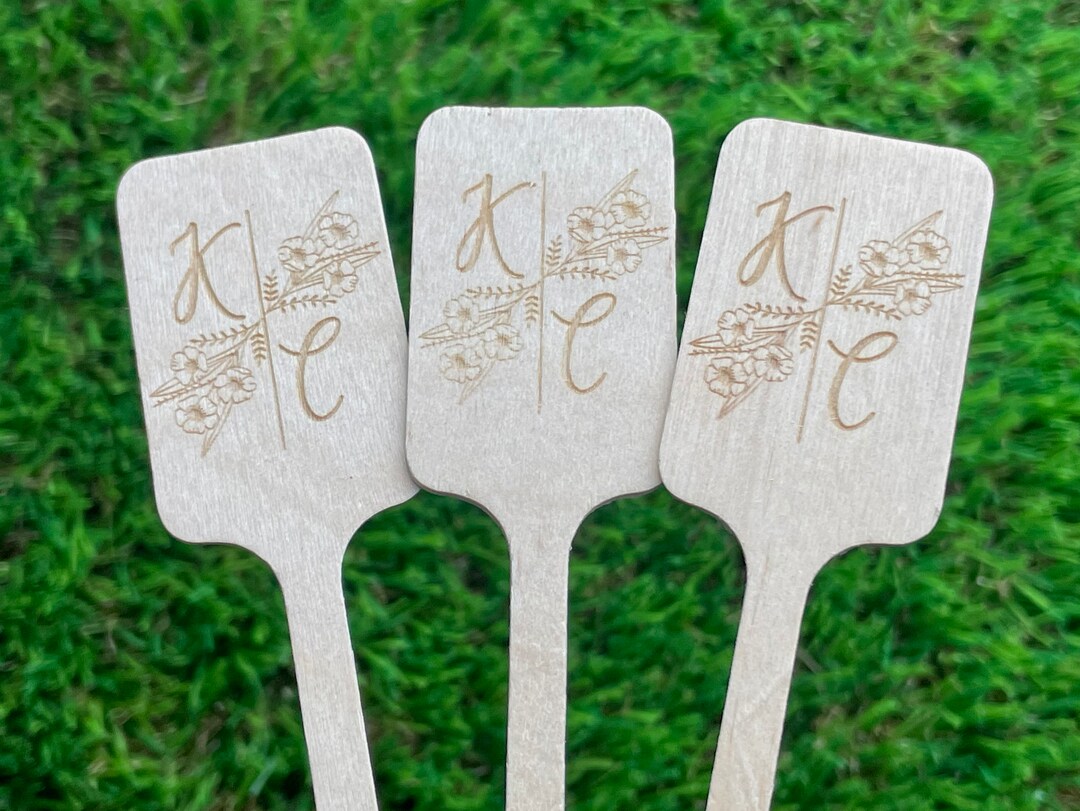 50 Custom Monogram Wood Engraved Stir Sticks, Coffee Cocktail Sticks ...