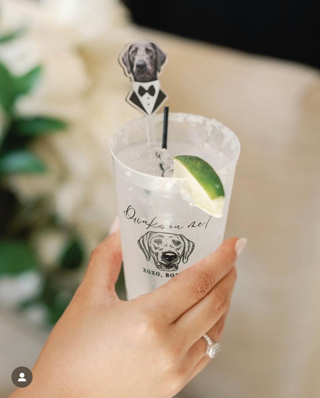 Printed Signature Dog Pet Stir Stick, I Do Too & Dog of Honor, Tuxedo ...