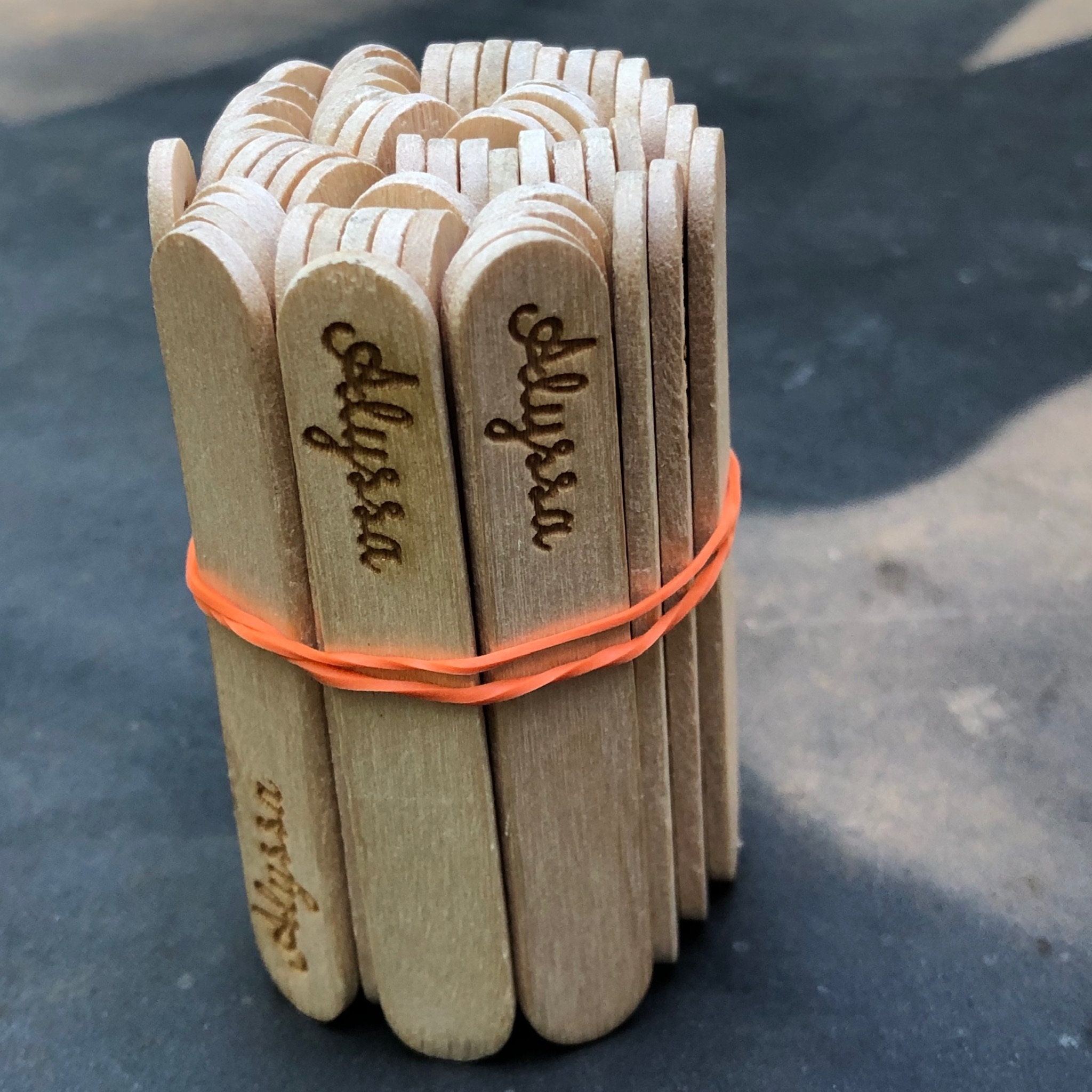 Custom Engraved Wood Mini 2.5 Popsicle Sticks WAXED - Etsy