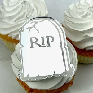 RIP Tombstone Cupcake Charms - Set of 6, Tombstone, Graveyard, Cupcake ...