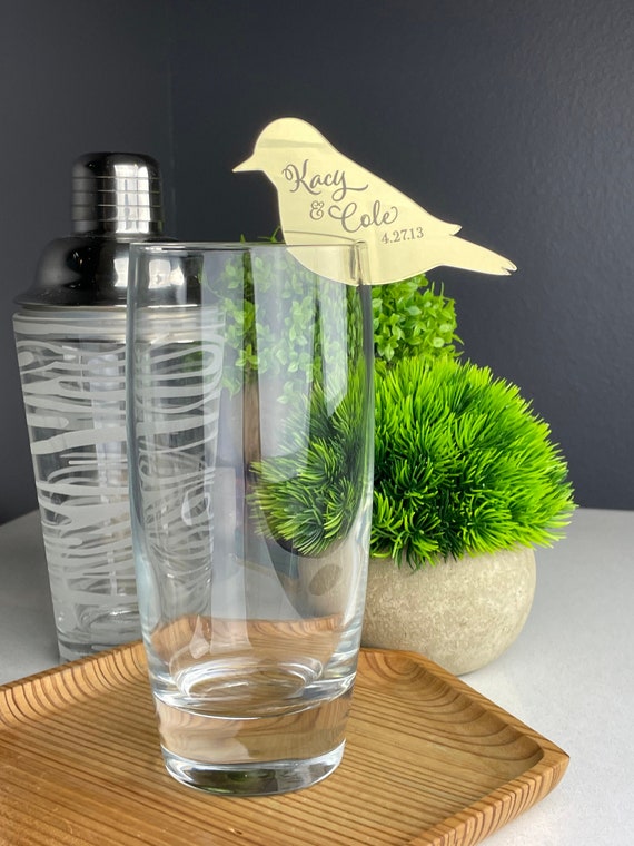 Custom Acrylic Drink Tags Bird Charm Place Cards Customize - Etsy
