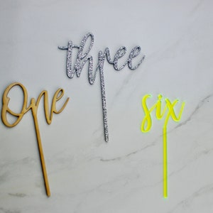 Birthday Cake Topper, Age in Script Font - Etsy