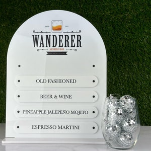 Magnetic Bar Menu Sign, Great for Mobile Bar Carts, Change Out Drink ...