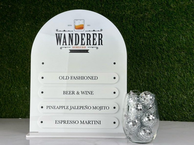 Magnetic Bar Menu Sign Great for Mobile Bar Carts Change Out - Etsy