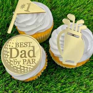 Father's Day - Best Dad by Par - Golf Themed - Cupcake Topper Set ...