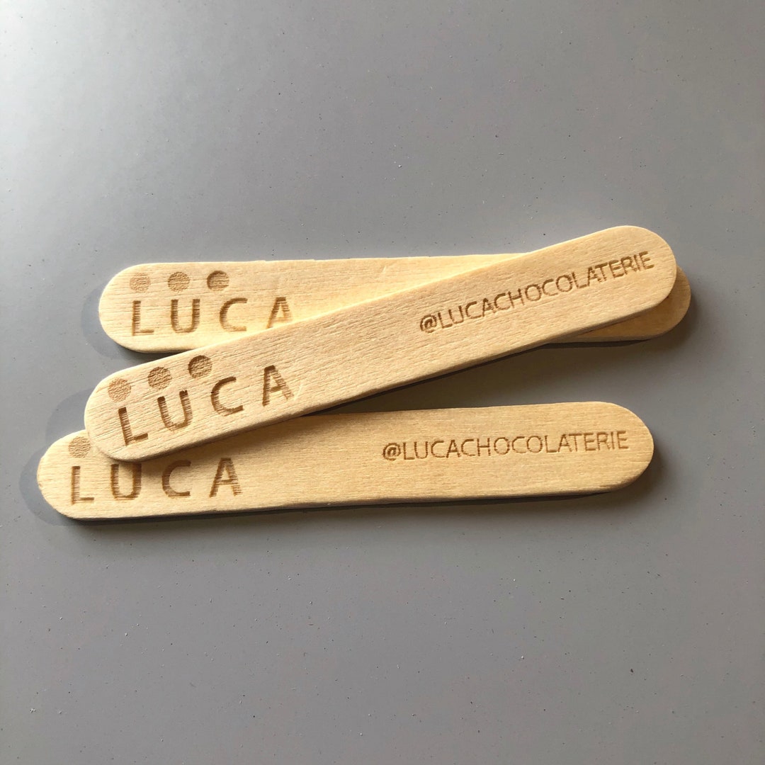 Custom Engraved Wood Mini (2.5") Popsicle Sticks (WAXED), Personalized ...