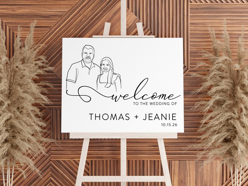 One Line Art Couple Acrylic Welcome Sign, 36 Inches Tall, Minimalist ...