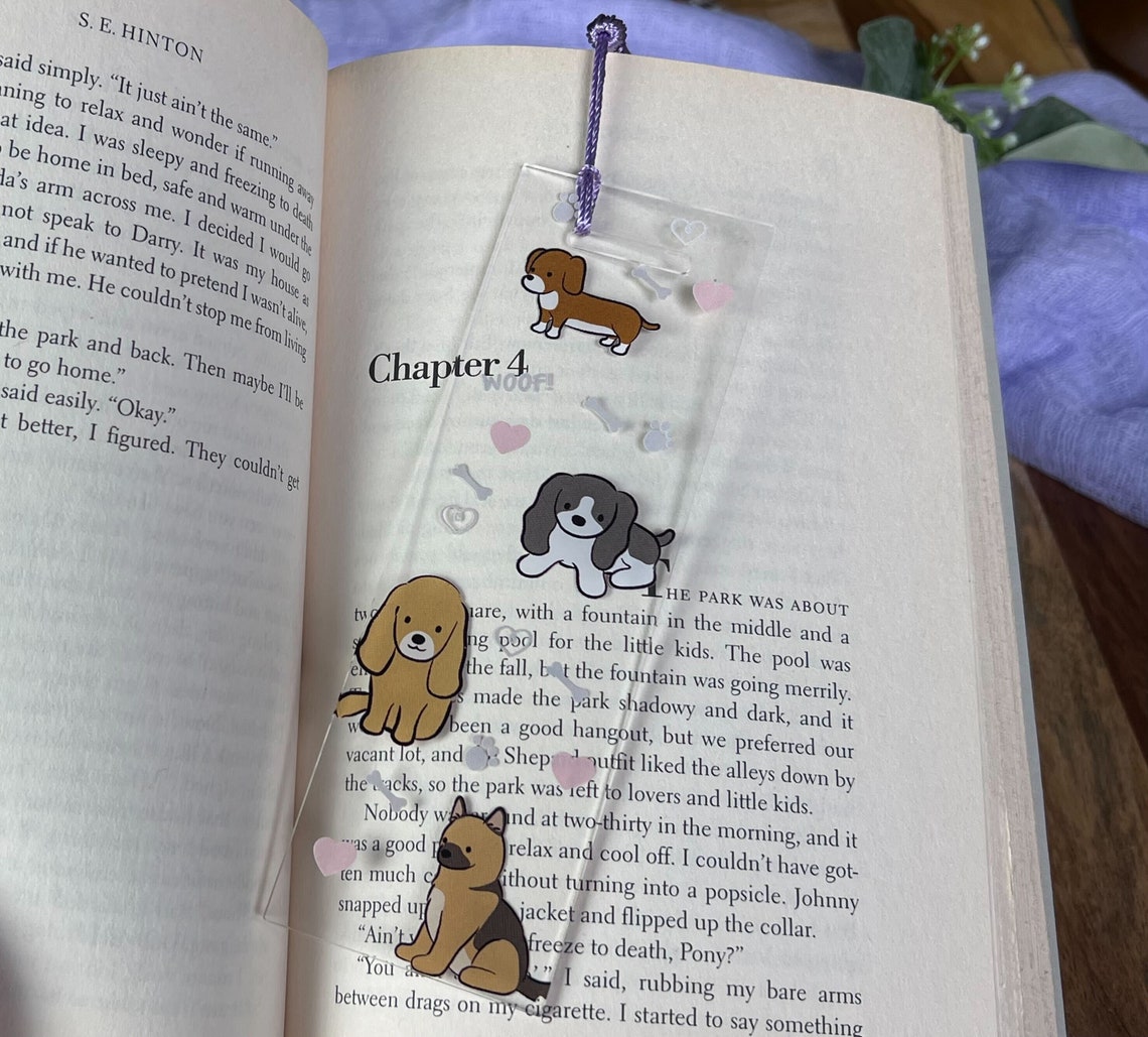Three Custom Acrylic Bookmark, Dog Themed, Cute Dog Pattern, Acrylic ...