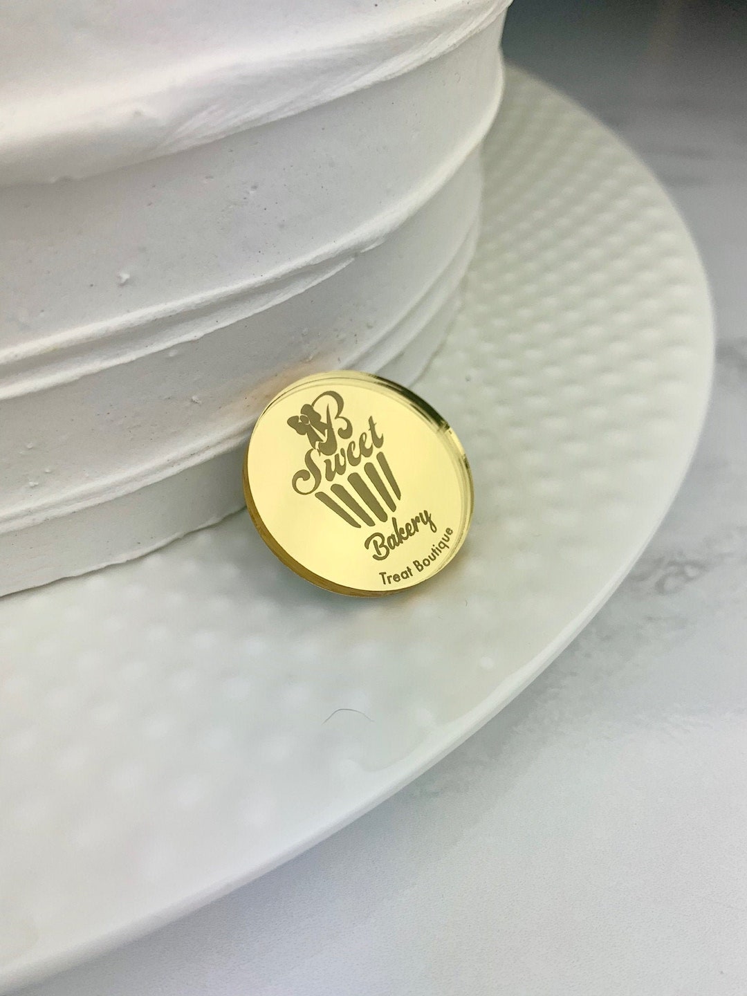 Baker's Custom Logo Cake Charm, Label, Brand,disc, Coin, Topper, Made ...