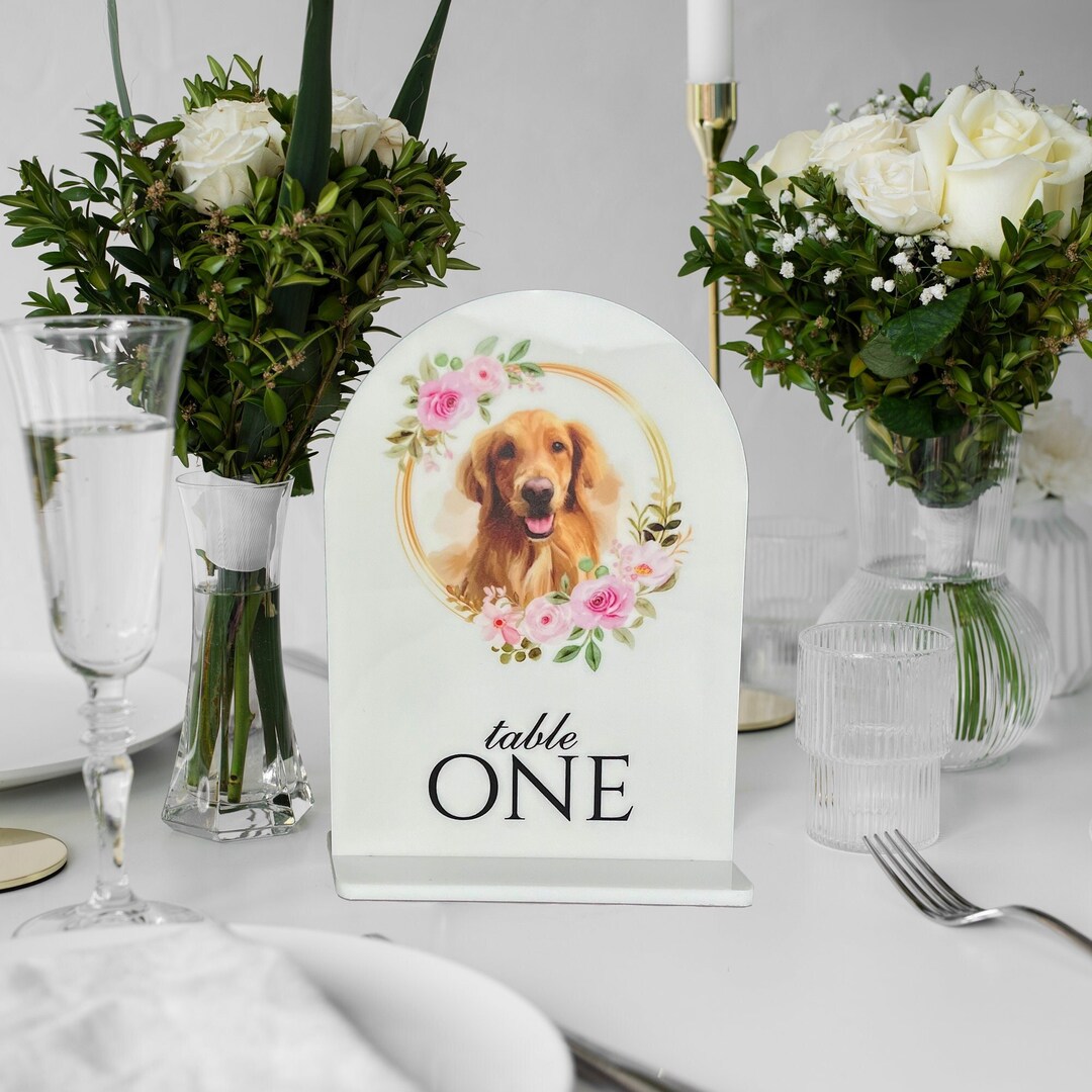 Dog Table Number, Wedding Crest Table Numbers, Printed Directly on ...