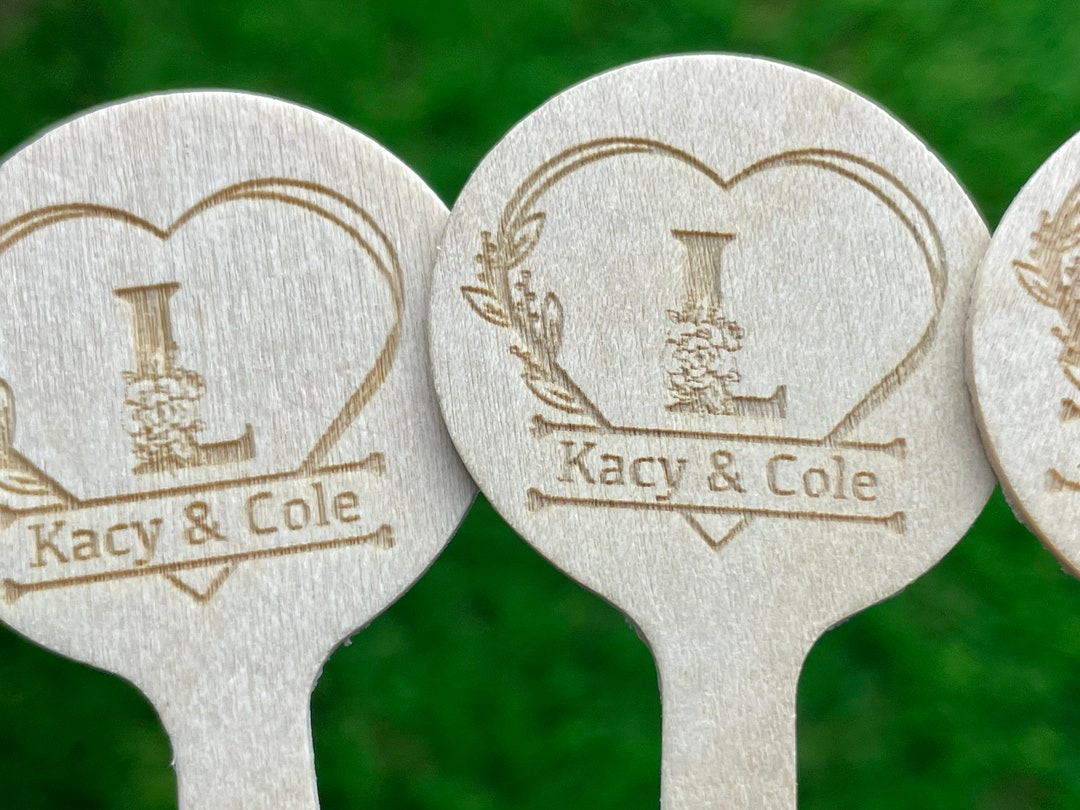 50 Custom Monogram Wood Engraved Stir Sticks, Coffee Cocktail Sticks ...