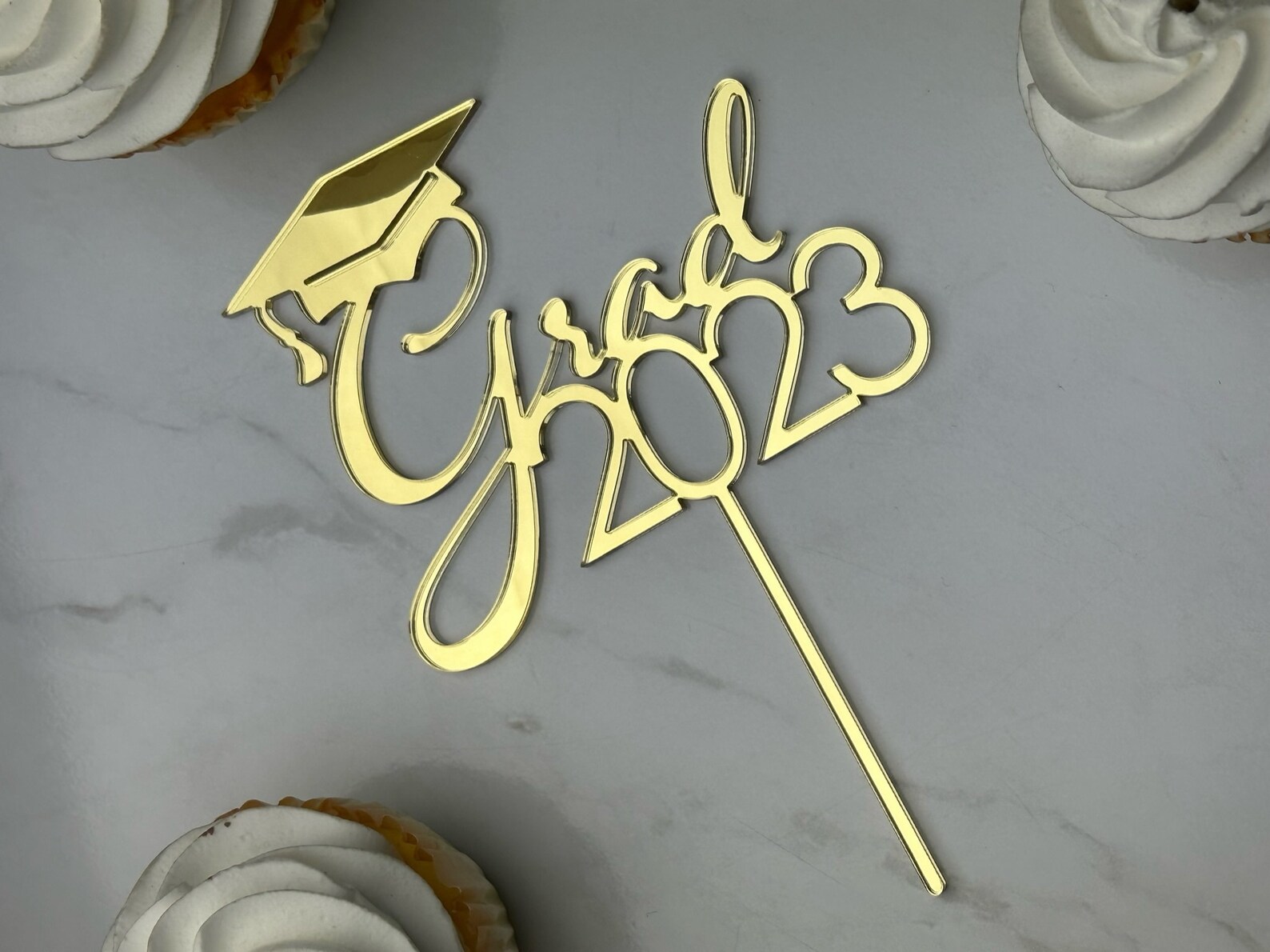 Class of 2023 Graduation Cake Topper, 1/8 Acrylic Mirror. - Etsy