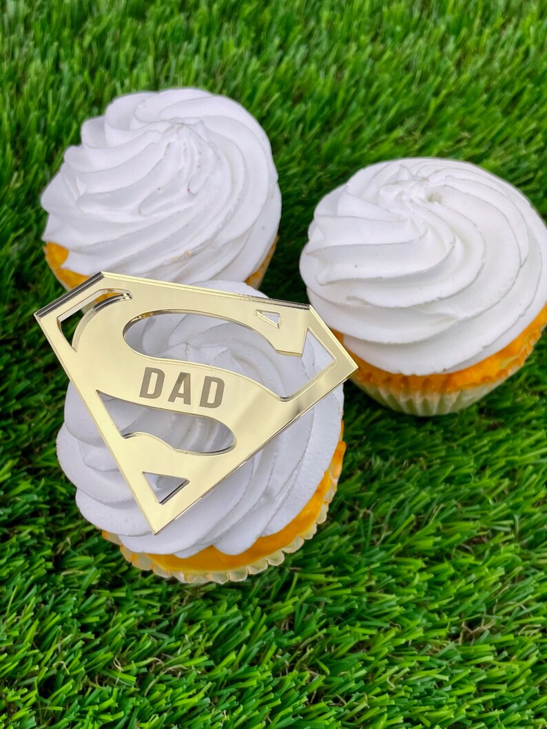Father's Day Super Dad Cupcake Topper Set Cupcake | Etsy