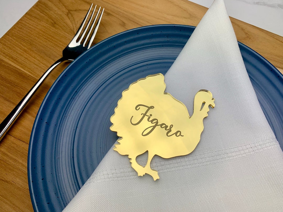 Custom Turkey Name Place Cards, Standing Thanksgiving Name Card Acrylic ...
