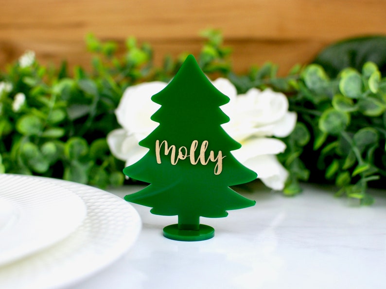 Name Place Card Christmas Tree Personalized Custom Guest | Etsy