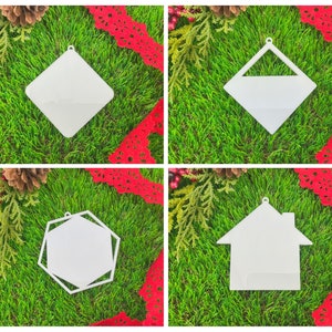 Blank Classic Rectangle Ornament Acrylic Gift Tags, Gift Box Present ...