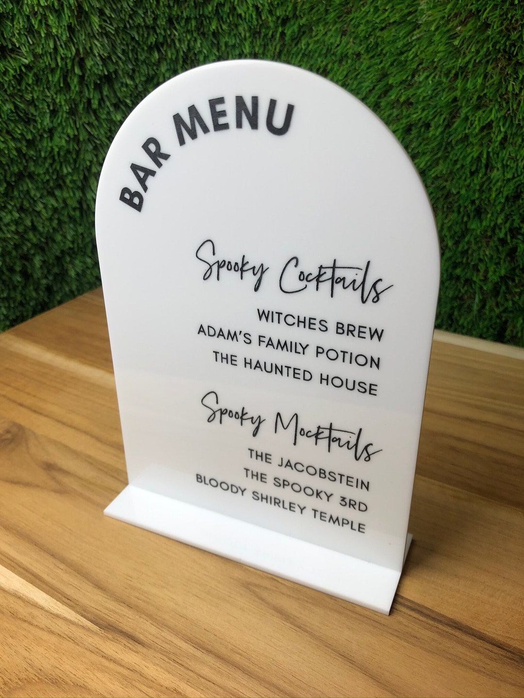 Custom Bar Menu Sign, Standing Wedding Drink Sign, Arched Round Top - Etsy