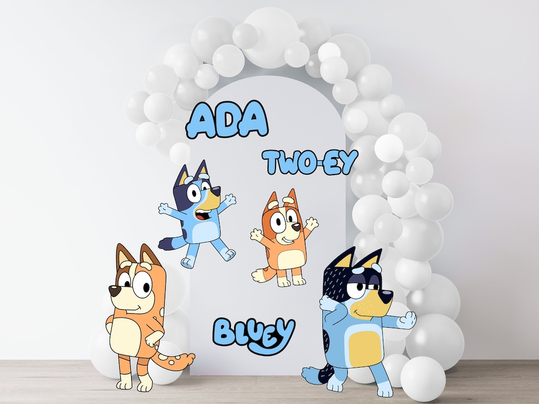 Personalized Large Bluey Props, Twoey Birthday Party Cutouts ...