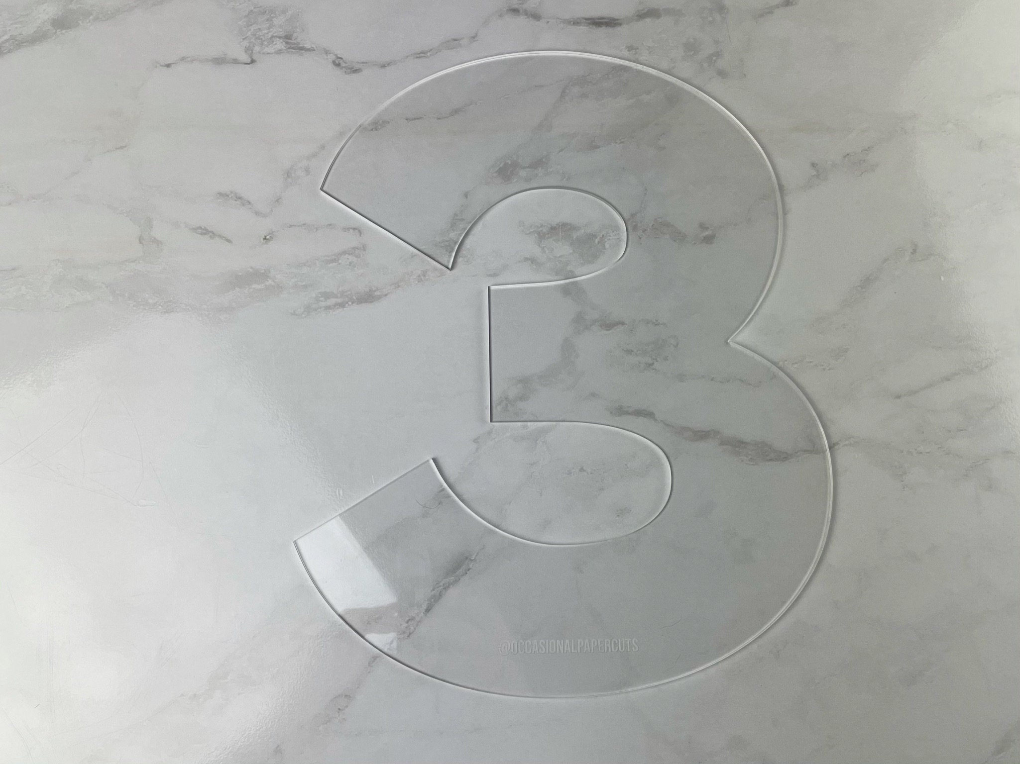 Large 12" Acrylic Number Cake Stencil, Clear Acrylic Guide Letter Cut ...