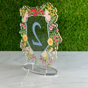 Wedding Crest Table Numbers, Printed Directly on Acrylic, Custom ...