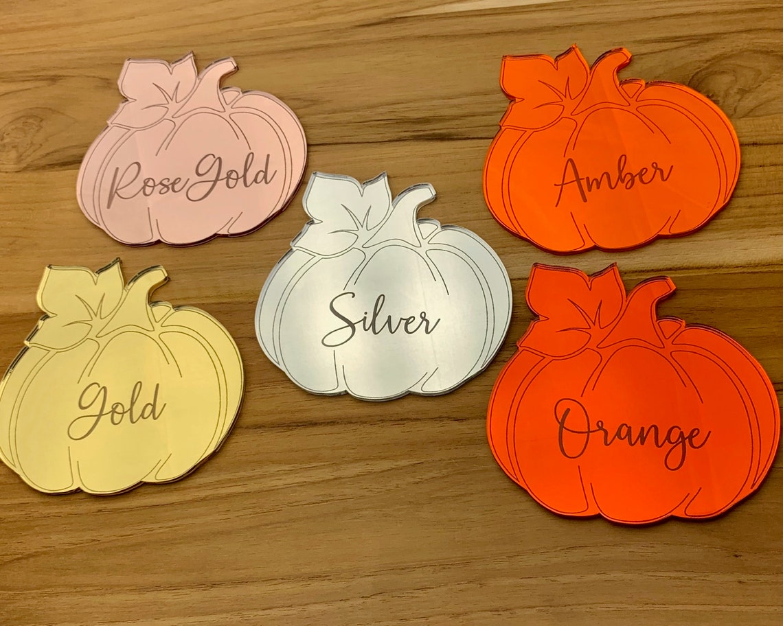 Custom Pumpkin Name Place Cards Standing Thanksgiving Name - Etsy