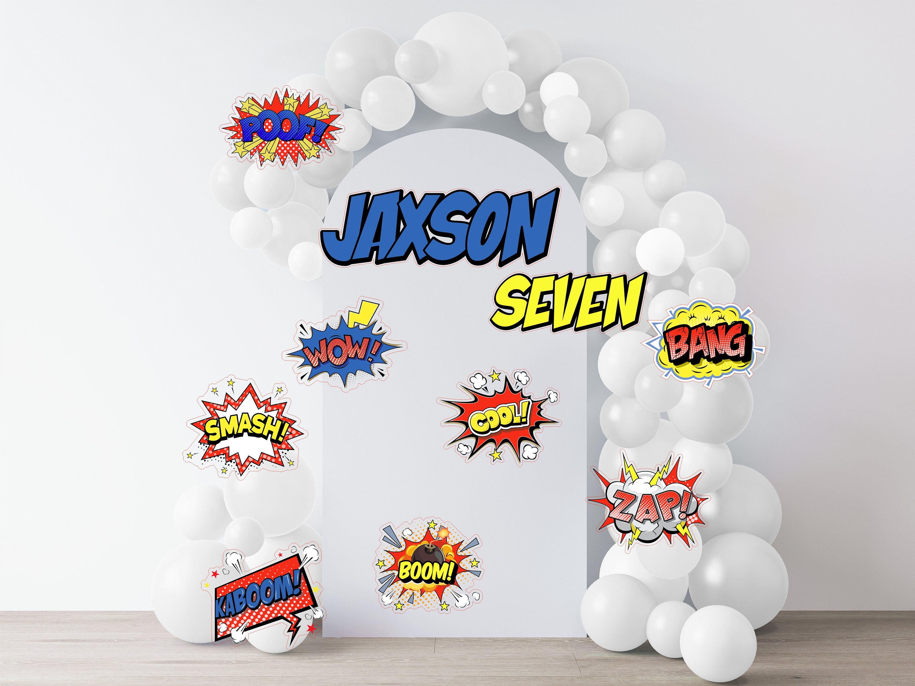 Large Comic Book Action Bubble Signs, Birthday Cutout Decor, Boy Super ...
