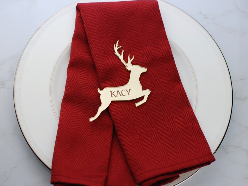 Name Place Card Reindeer Custom Guest Name Christmas Holiday | Etsy