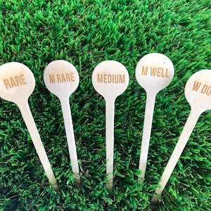 Custom Meat Marker, Burger Tag, Food Markers, Rare, Medium Rare, Well ...