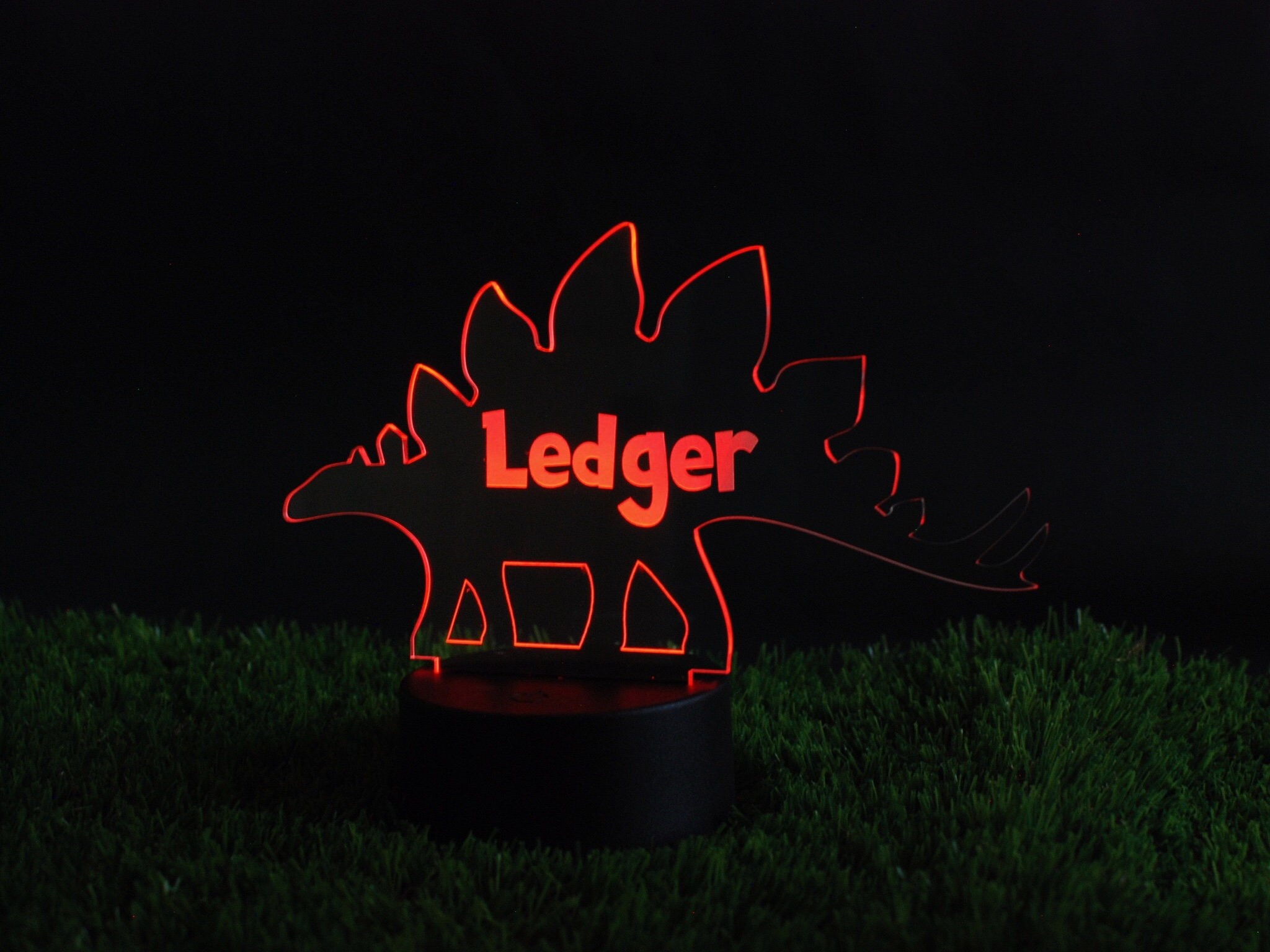 Lighted Dinosaur Cake Topper W/ Your Custom Name Makes a | Etsy