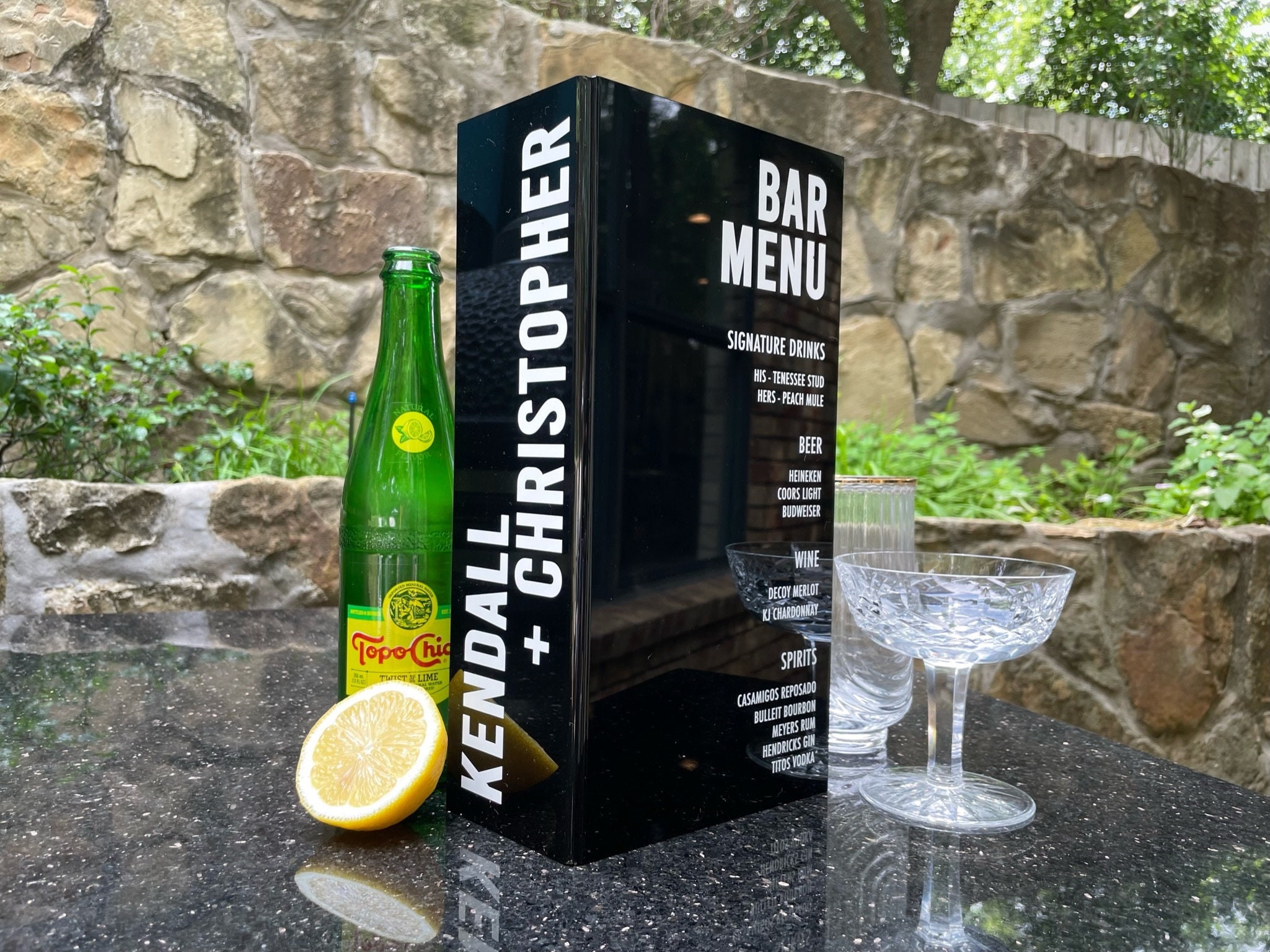 Bent Custom Bar Menu Sign Unique Bent Standing Wedding Drink - Etsy