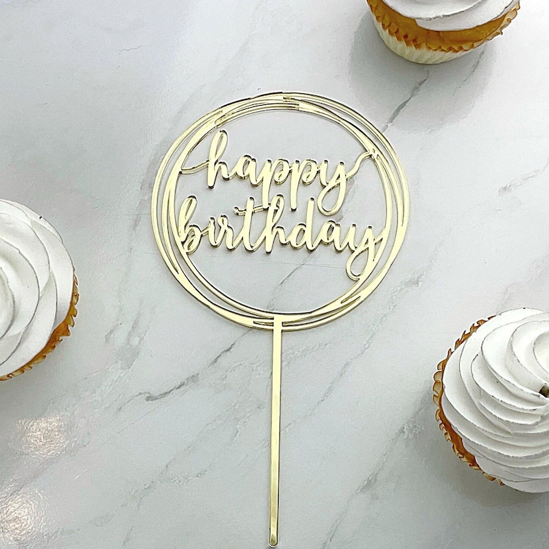 Circle Birthday Cake Topper - Etsy