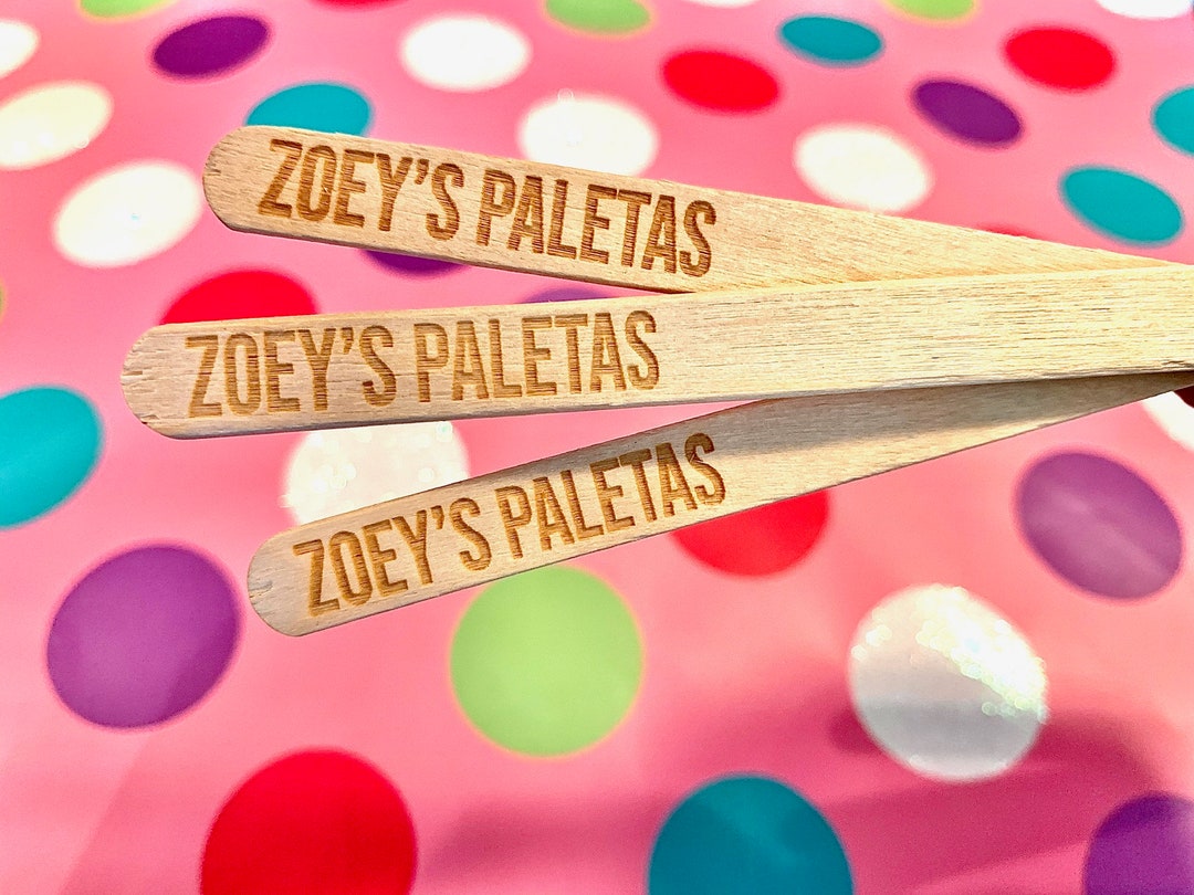 Custom Engraved Wood Standard 4.5" Popsicle Sticks (WAXED ...